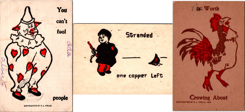 Sale: 3 W W DENSLOW Father Goose Imitator ~1906 Postcards Rooster Clown ...