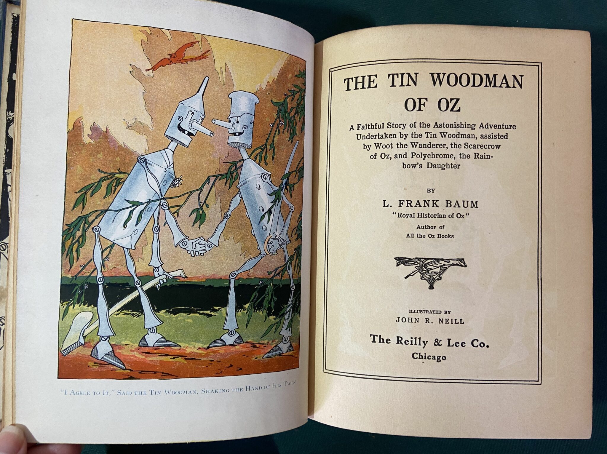 Sold: Vintage TIN WOODMAN OF OZ Book 12 Color Plates L Frank Baum John ...