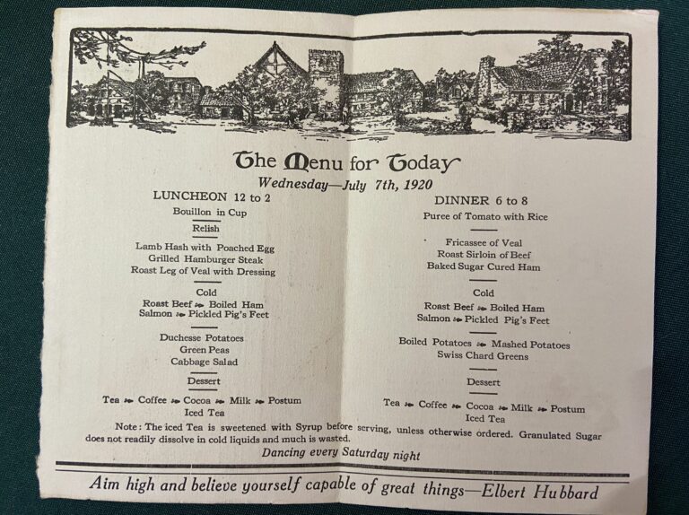 Sold: 1920 The ROYCROFT INN Original Menu Dard Hunter Design ...