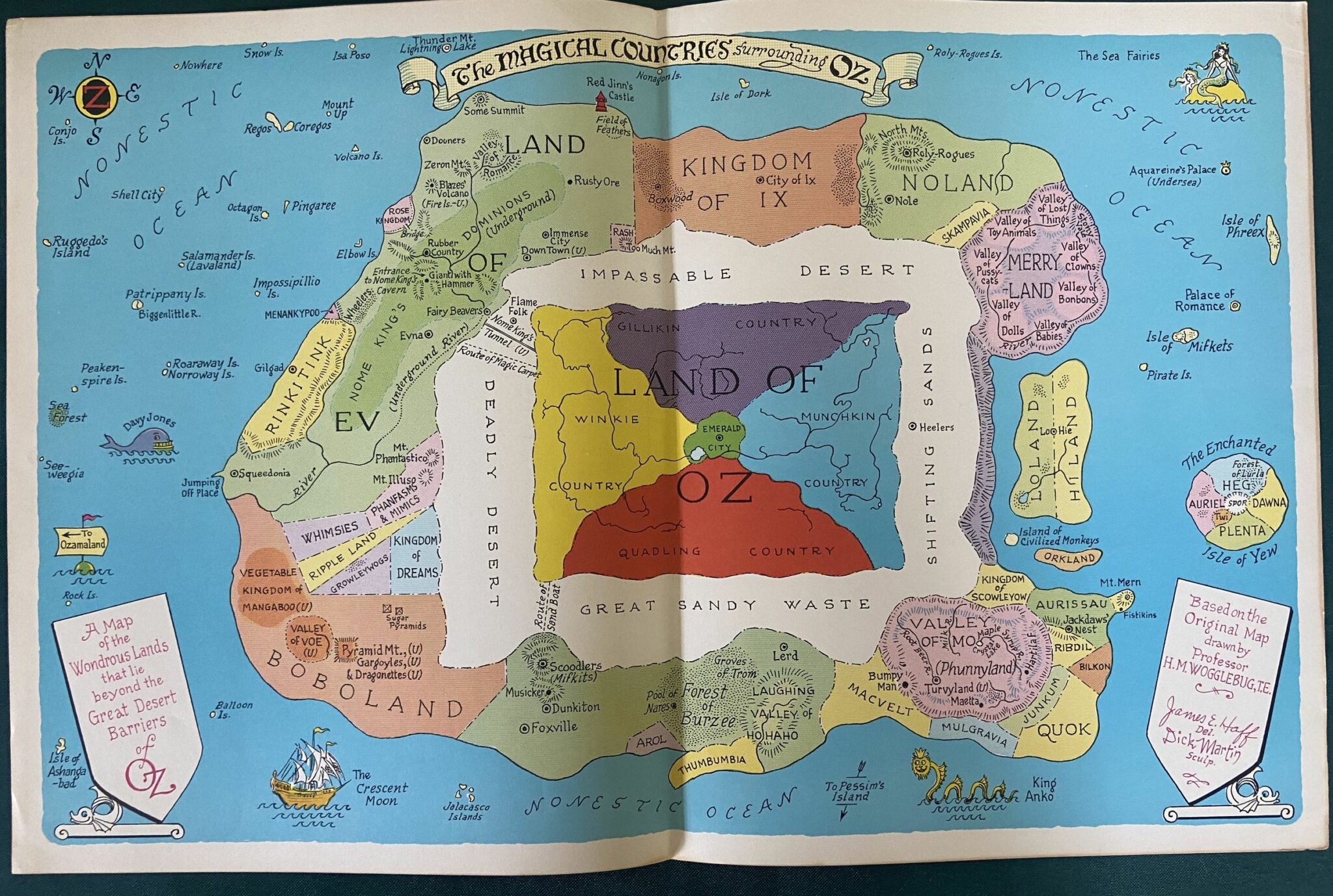 Sold: 1967 MARVELOUS LAND & MAGICAL WIZARD OF OZ 2 Oz Club MAPS with ...