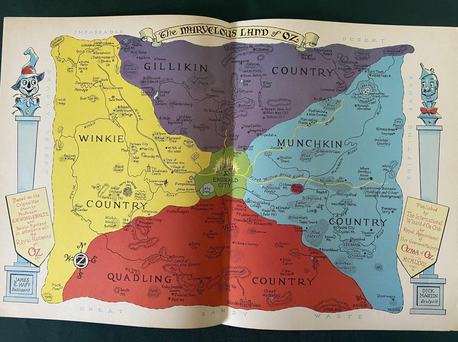 Sold: 1967 MARVELOUS LAND & MAGICAL WIZARD OF OZ 2 Oz Club MAPS with Explanatory Info ...