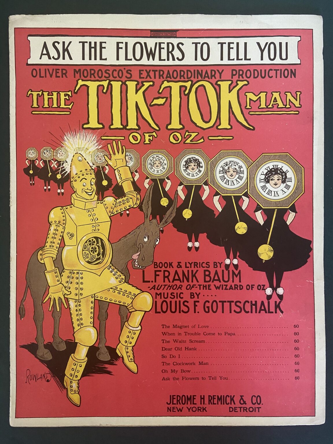 Sold: Ask the Flowers to Tell You TIK-TOK MAN Wizard of Oz Sheet Music ...